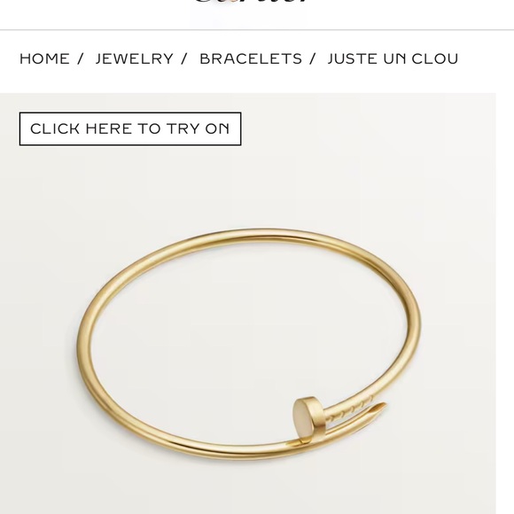 Cartier | Jewelry | 0 Authentic Cartier Gold Nail Design Bracelet Sz 15 ...